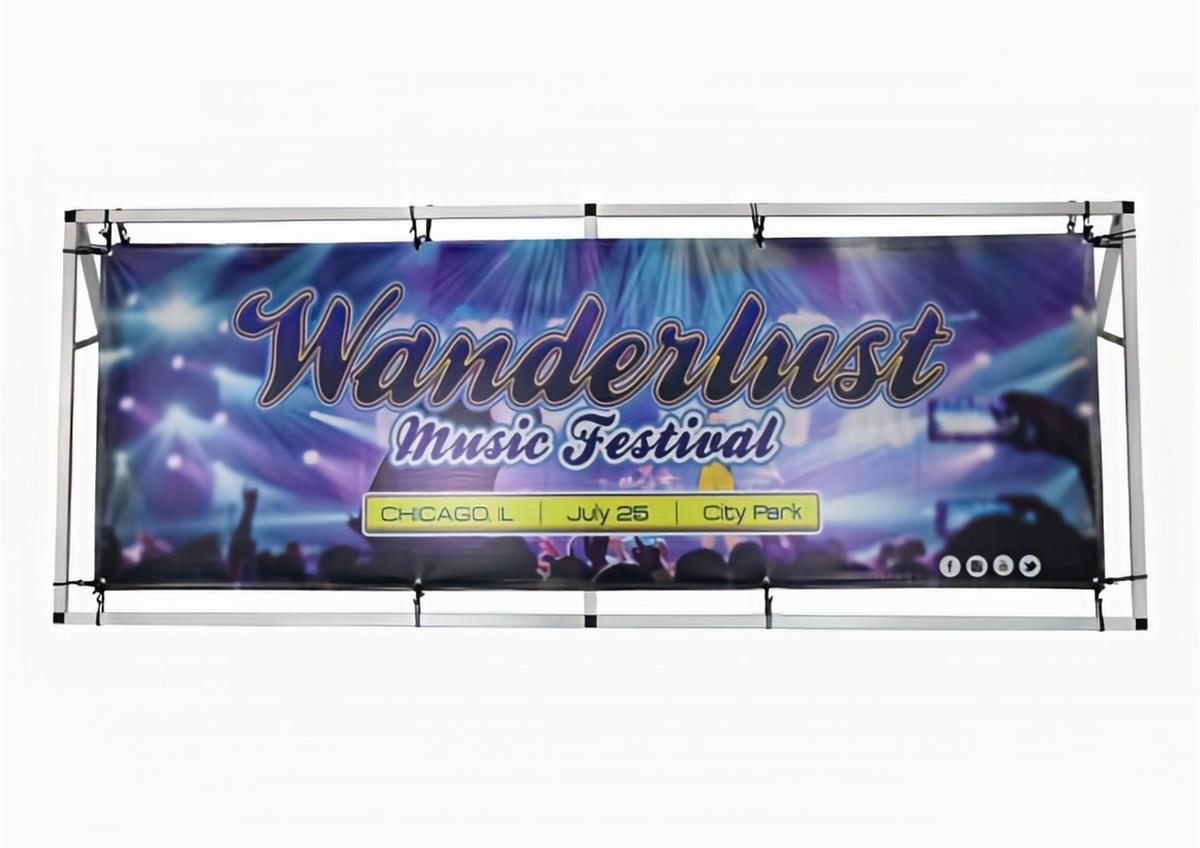 Horizontal Outdoor A-Frame Banner Display | Post Up Stand