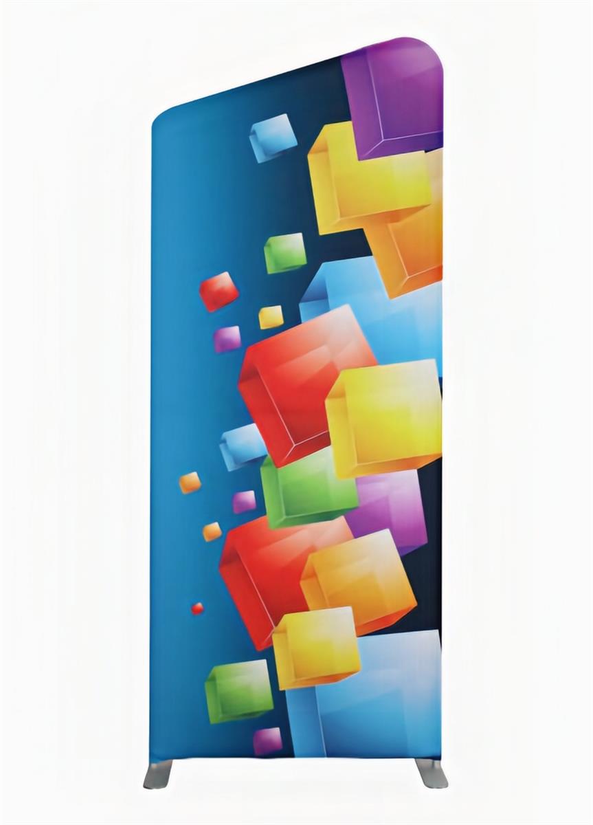 Angled Tension Fabric Banner | 39"W x 91"-101"H
