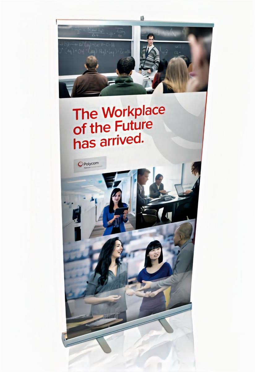 Polycom WorkPlace1 Banner-39"x80" Narrow Base Stand-Vinyl