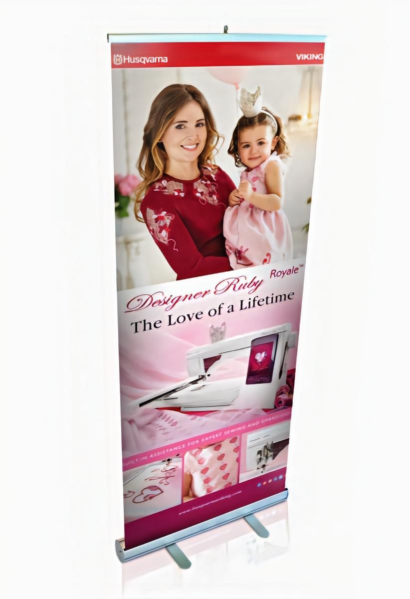 Viking Ruby Royale Banner Stand | 33" x 80" | Post Up Stand