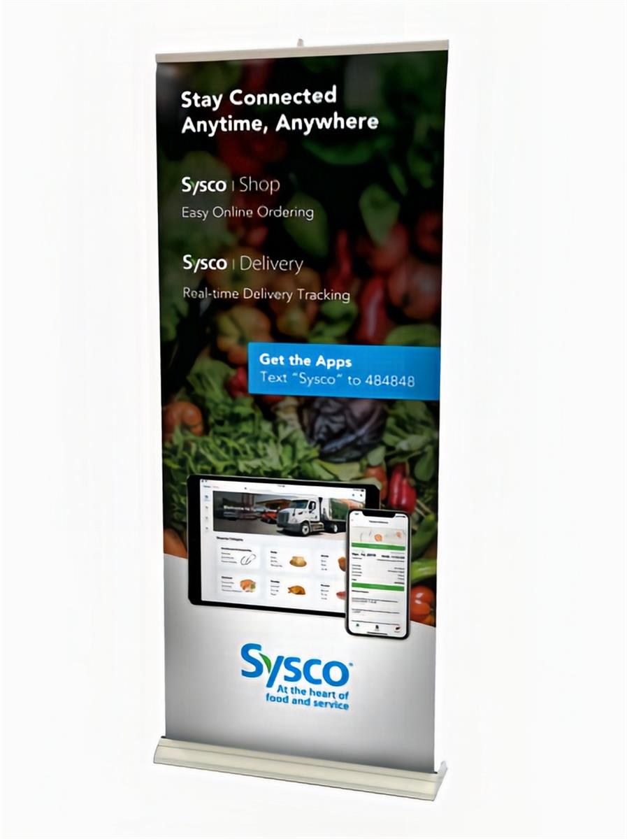 SYSCO 33" x 80" Premium Silver Stand Vinyl Stay Flat-Sysco Shop