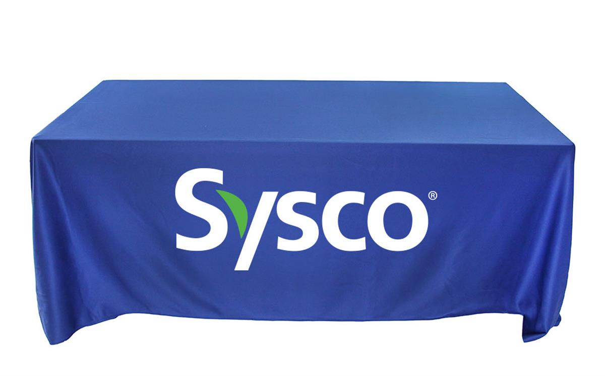 SYSCO 6ft Table Throw Custom Printed with Logo | Post Up Stand