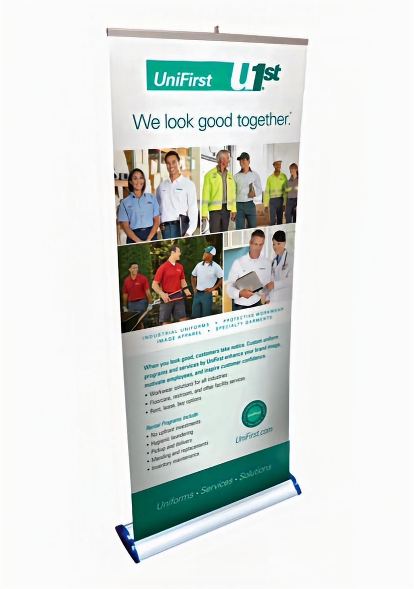 Unifirst Recruitment Banner | 33" x 80" | Wide Base Banner Stand