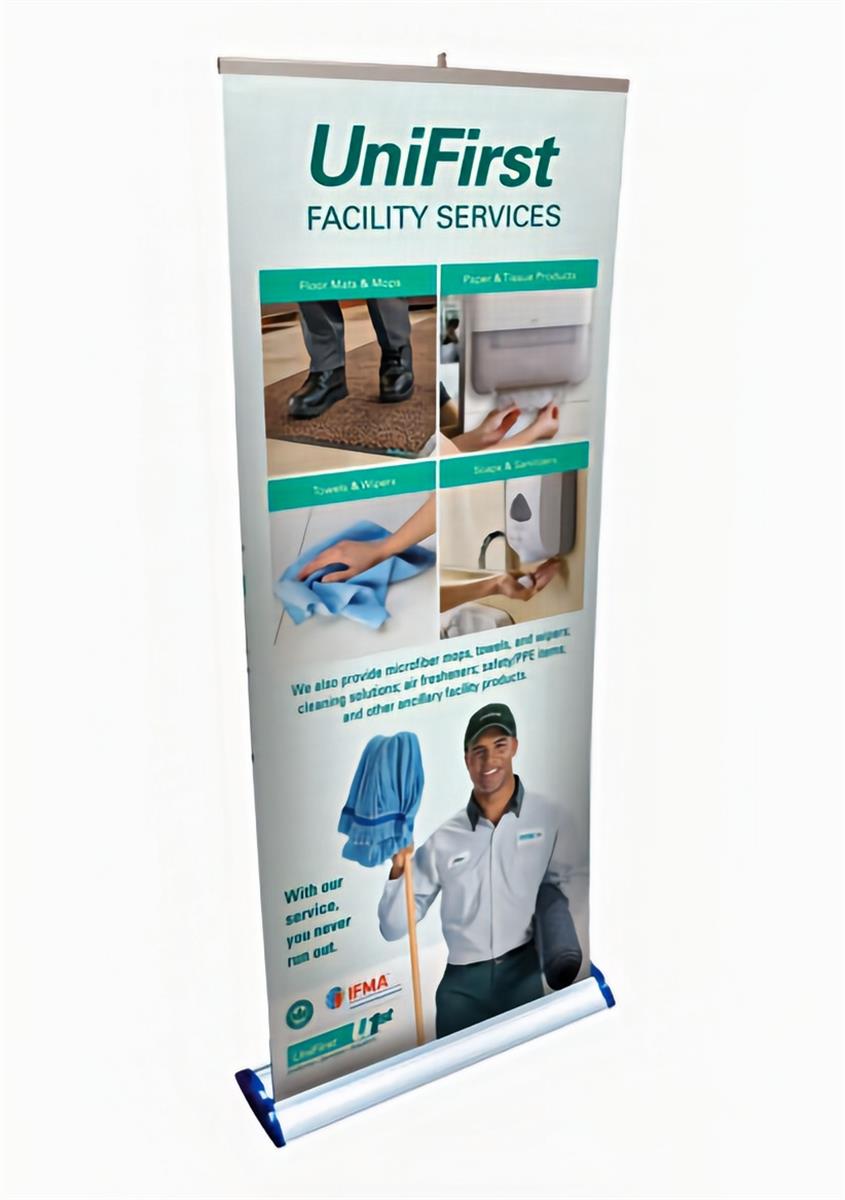 Unifirst Facility Services Premium Banner Stand 33"x80" | Post Up