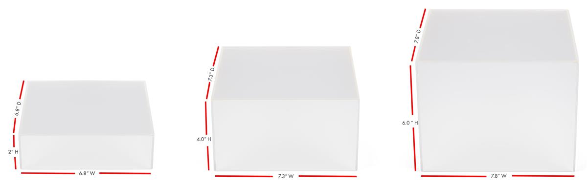 Recycled Acrylic Cube Riser | Set of 3 Nested Displays