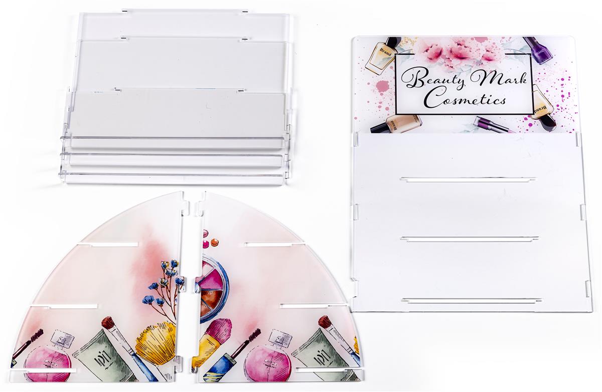 Three Tier Printed Acrylic Display Shelves | Custom Printing
