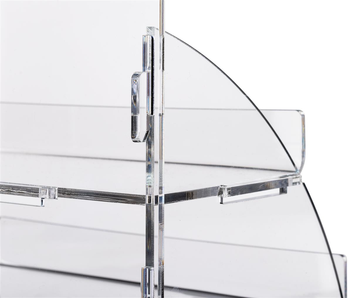 3-Tiers Acrylic with Header Custom Printed Header, Back and