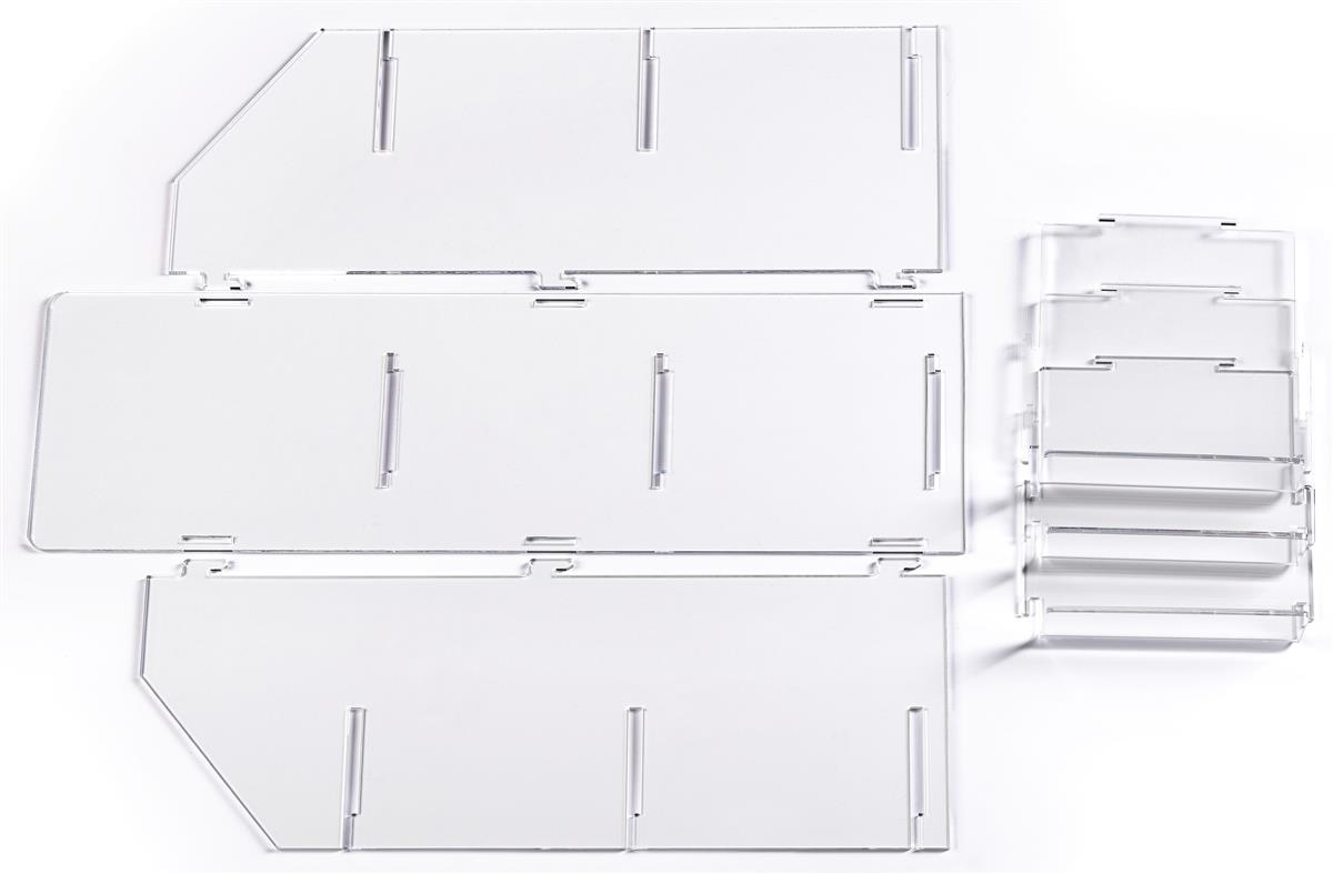 3-Tiers Acrylic with Header Custom Printed Header, Back and