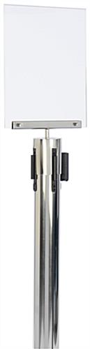 Acrylic Stanchion Sign Frame | Stainless Steel
