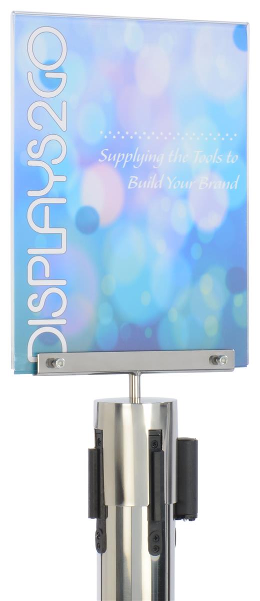 Acrylic Stanchion Sign Frame | Stainless Steel
