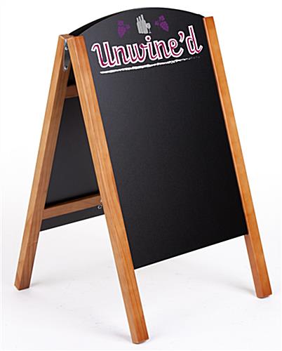 Custom Easel Chalkboard with Digital Printing | Teak A-Frame