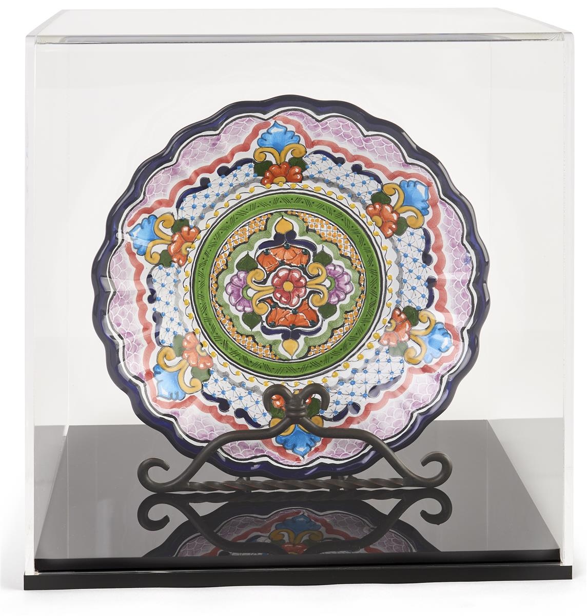 14" Square Recycled Acrylic Display Box | Riser & Black Base