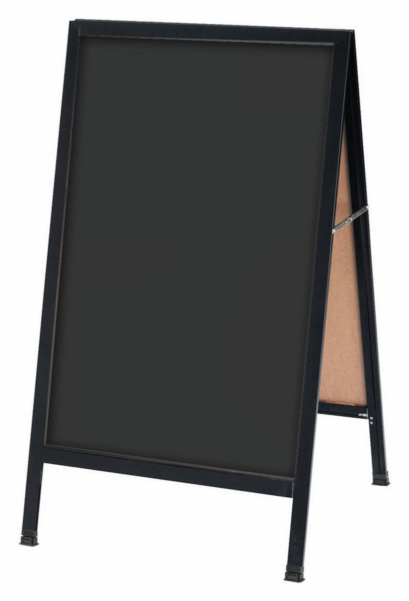 Write-on A-frame Chalkboard | Black Aluminum Sidewalk Sign