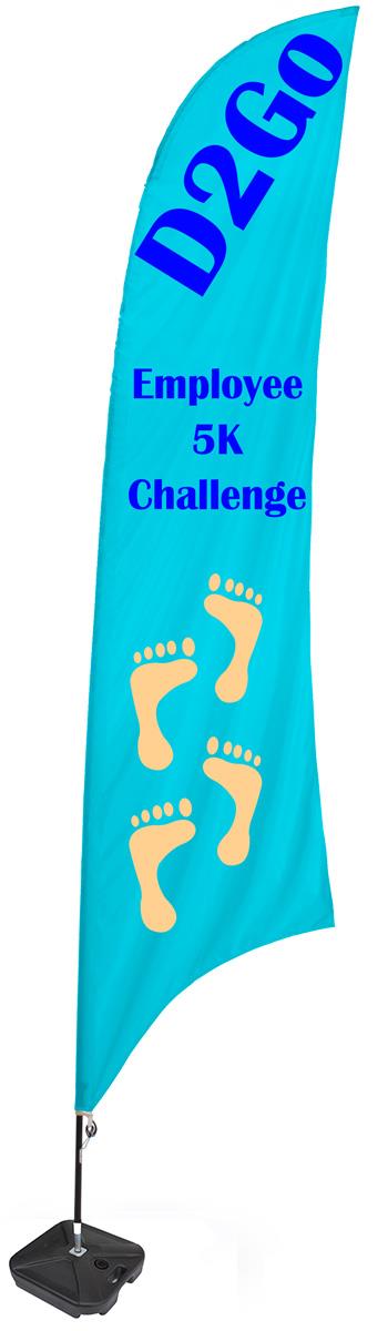 3 Color Advertising Flags | Water Base & Fiberglass Pole