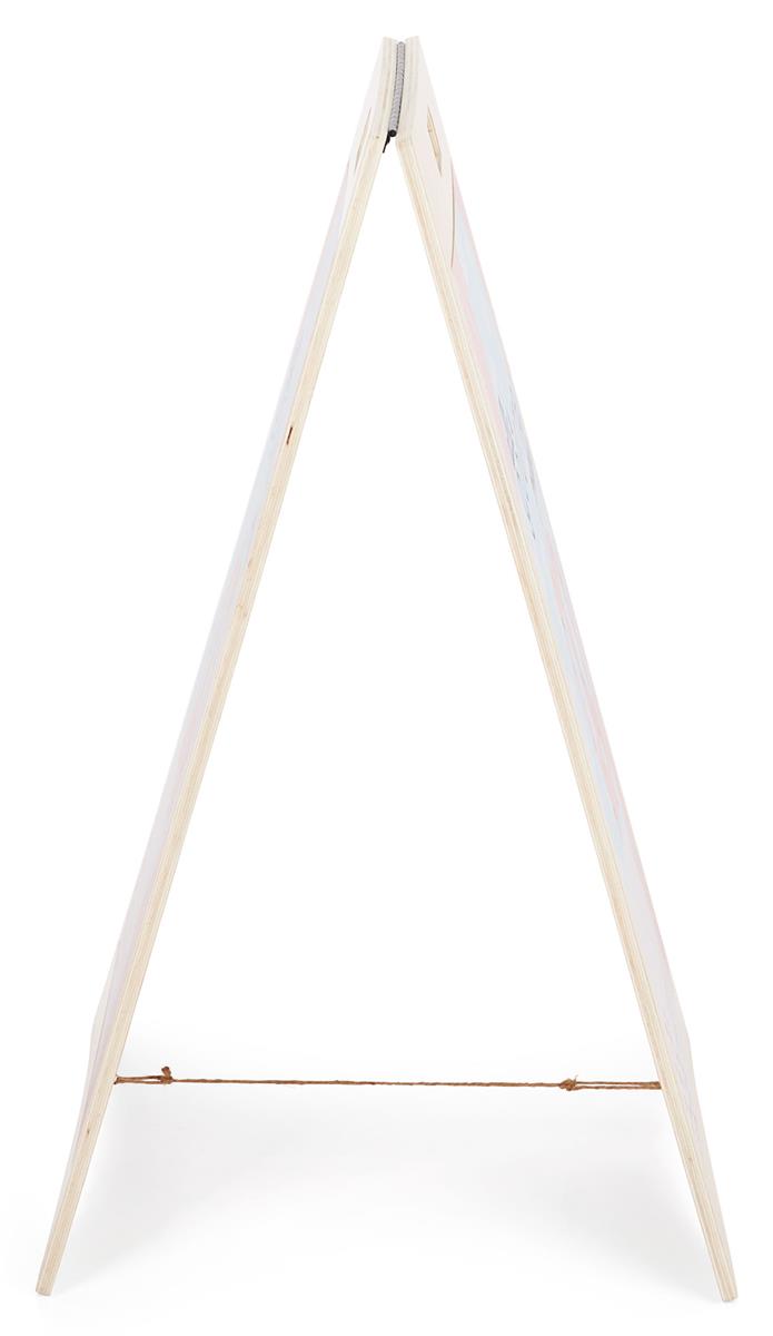 Double-Sided Wood A-Frame Sign with Custom Graphics for Light Out