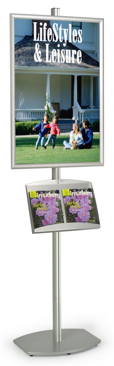 Poster Literature Stand w/ 22" x 28" Frame & Metal Flyer Tray