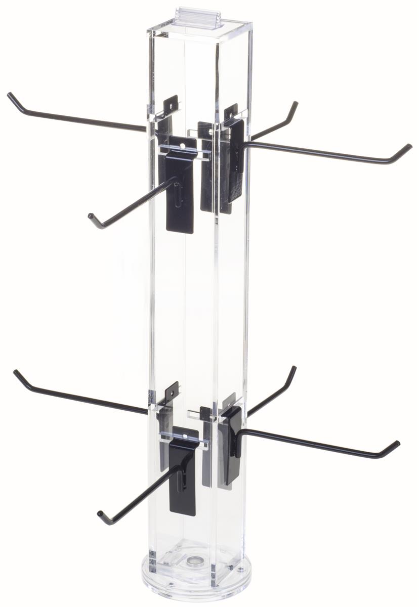 Counter Spinner Rack with 6" Black Hooks | (8) Pegs