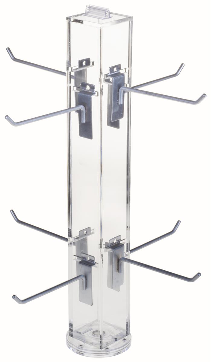 Counter Spinner Rack with 6" Silver Hooks | (8) Pegs