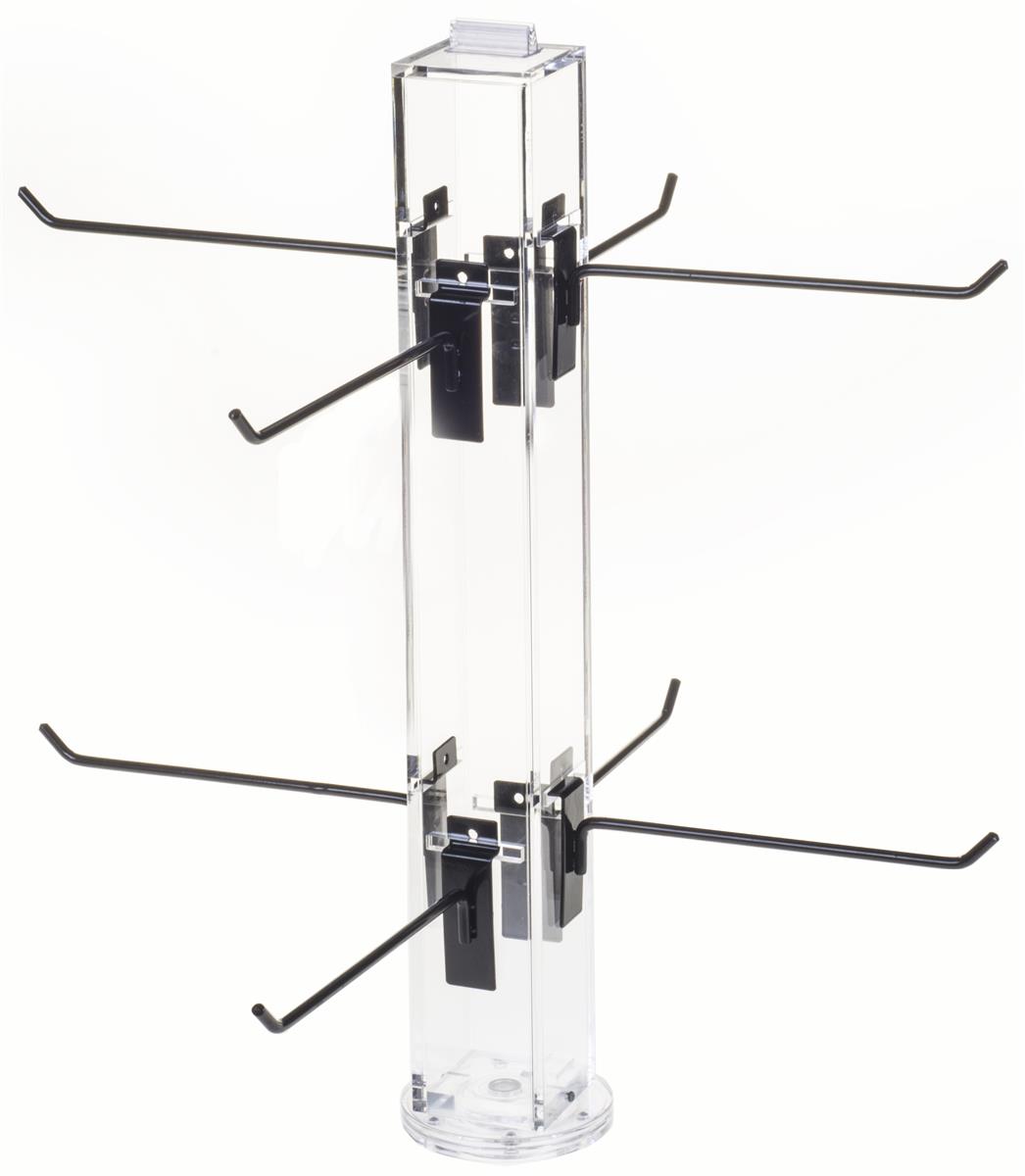 Counter Spinner Rack with 8" Black Hooks | Sign Holder