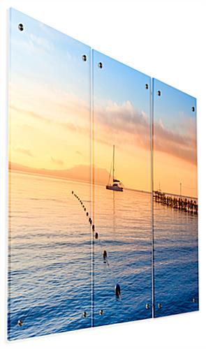 Ocean Sunset Triptych | 12 Silver Standoffs
