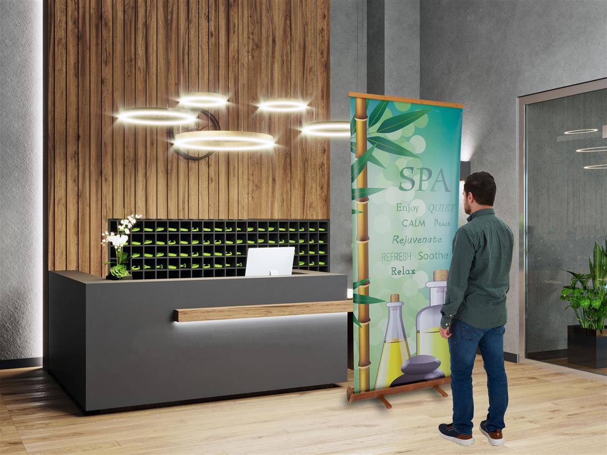 Bamboo Banner Stand | Custom Full-Color Graphics