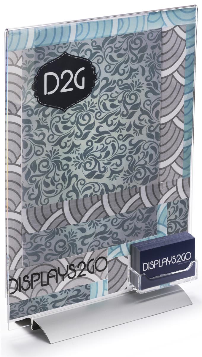 Vertical 11” x 14” Signage Frame with Card Pocket | Clear Acrylic