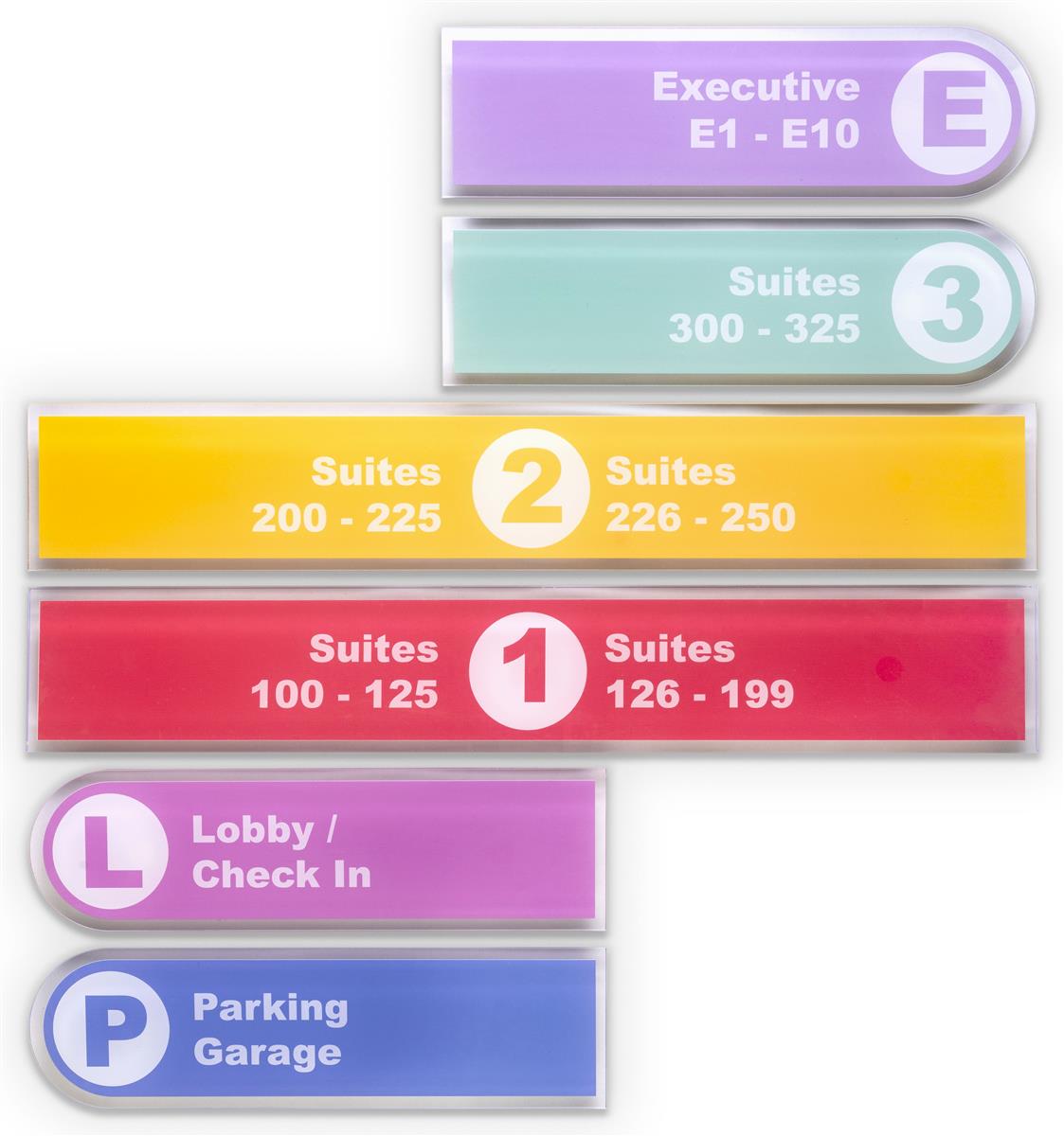Modular Wayfinding Wall Signage | Invisible Plastic Standoff