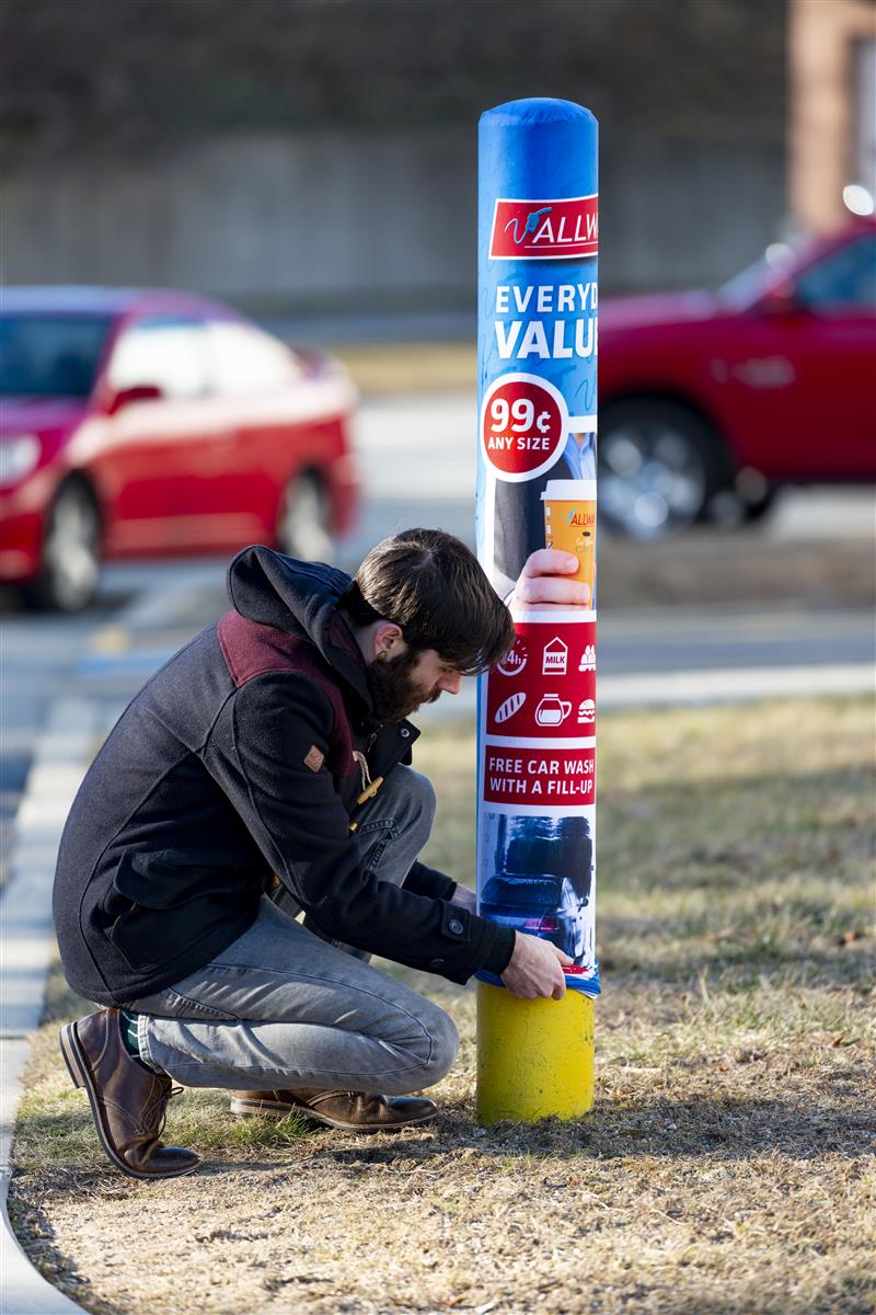 Custom Bollard Cover | Stretch Fit Wrap for Safety Posts