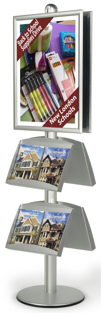 Poster Literature Display for 22 x 28 Prints - Silver Finish