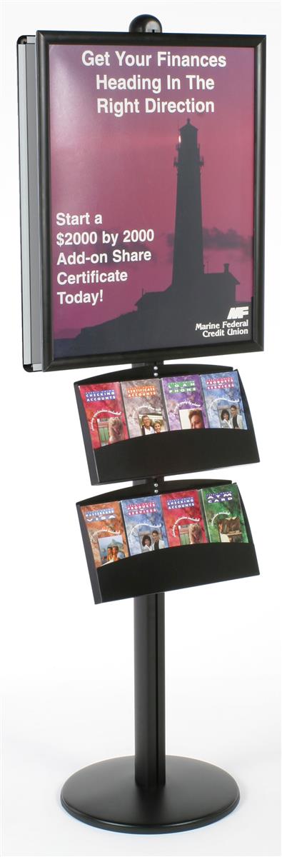 Trade Show Display | Dual Poster Stand w/ Literature Pockets