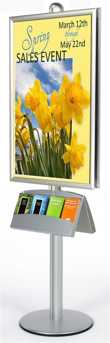 Metal Stands | 24 x 36 Poster Stand, (2) 4-Pocket Trays