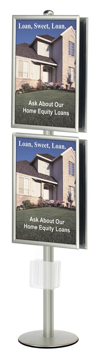Banner Poles | 22 x 28 Poster Stand w/ 4 Silver Snap Frames