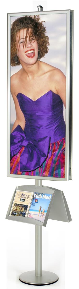 Sign Holder Stands with Leaflet Dispenser Pockets