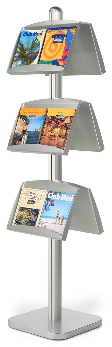 Double-Sided Display Stand - Steel Literature Pockets