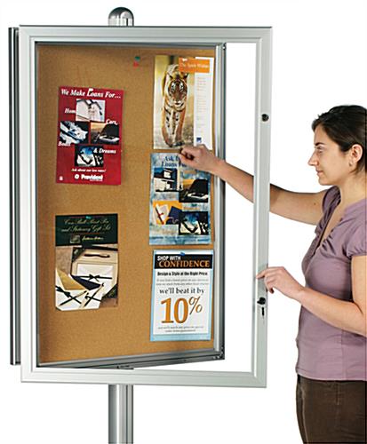 Enclosed Bulletin Board - Swing-Open Frame - 24" x 36"