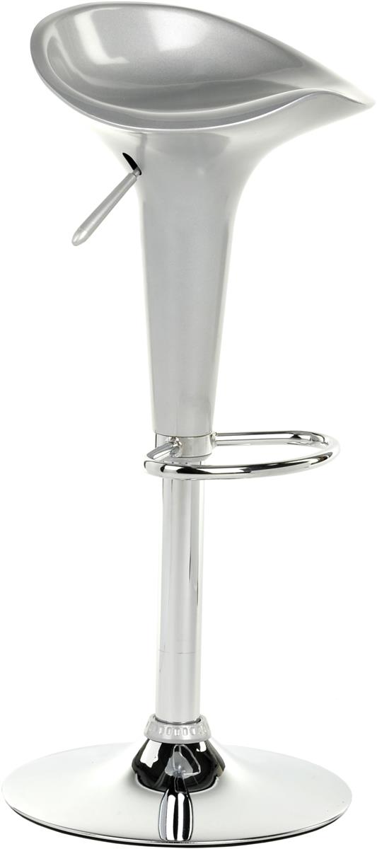 Event Stool | Adjustable Bar Stool w/ Foot Rest & Swivel - Silver