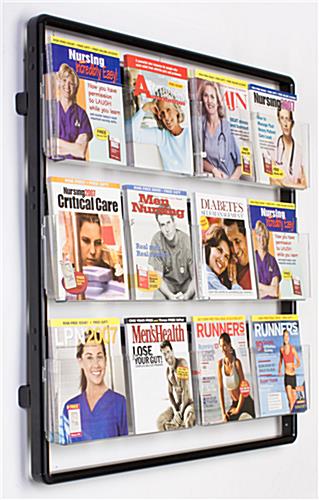 Wall Magazine Rack - 12 or 24 Pocket Adjustable