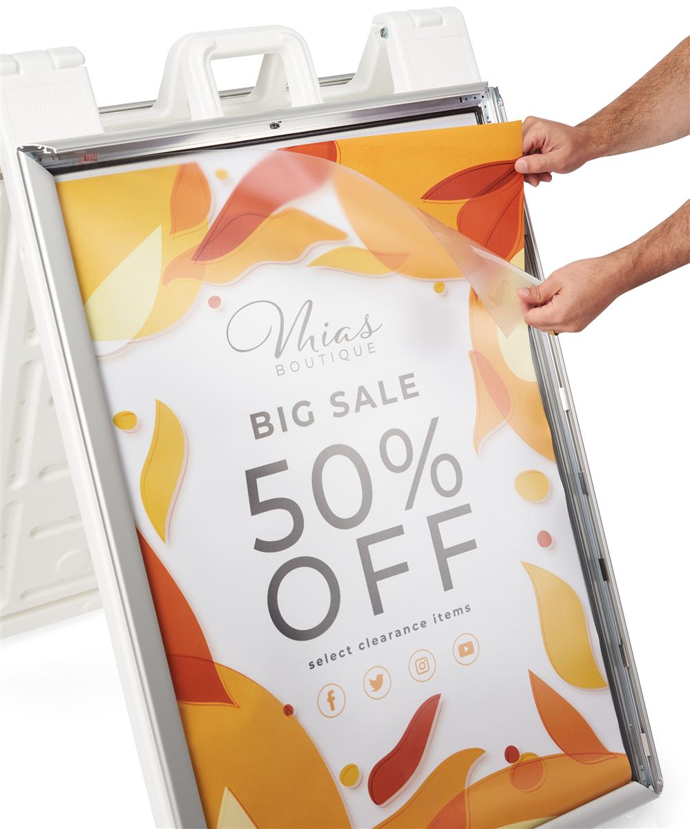 Snap Open A-Frame Sidewalk Sign | Weather Resistant Design