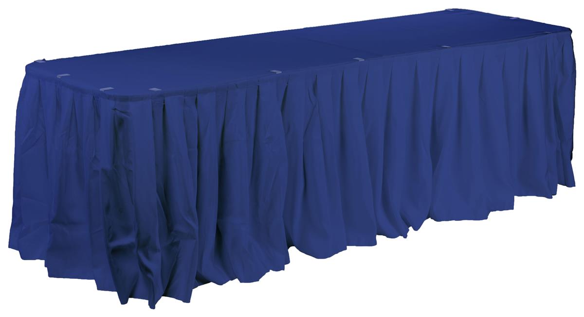 Hotel Table Linen | Table Topper, Skirt & Clips - Royal Blue