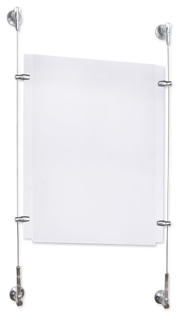Wall Mount Poster Holder | 11 x 17 Sign Holder w/ Cable Mounting