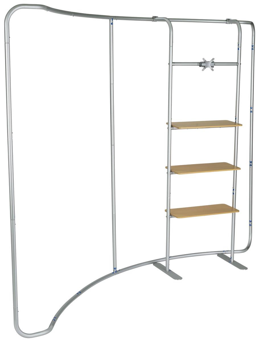 10' Booth Backwall System | Wooden & Aluminum Shelving Rack