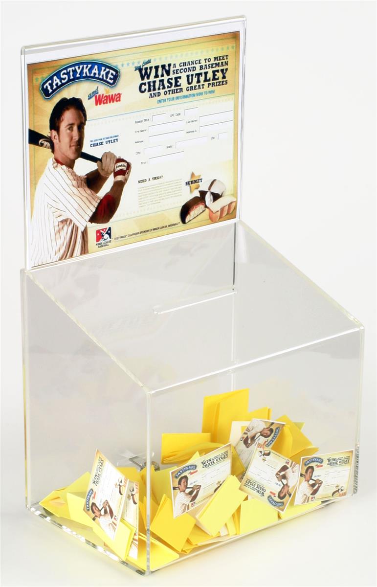 Sweepstakes Box | Display With Security Lock and Sign Channel