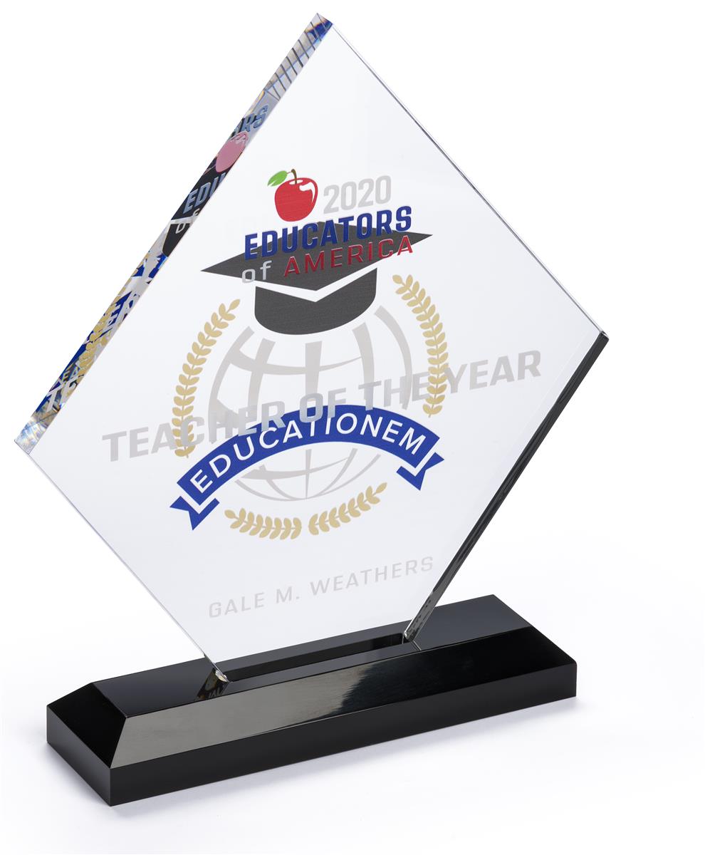 Square Diamond Recognition Trophy | Double-Sided Graphics
