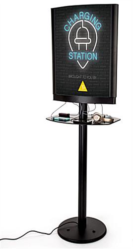 Commercial Phone Charging Station with Lightbox Frame | LED