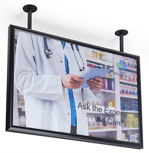 Dual Flange Pipe Mount Poster Hanging Frame | 36” x 24”