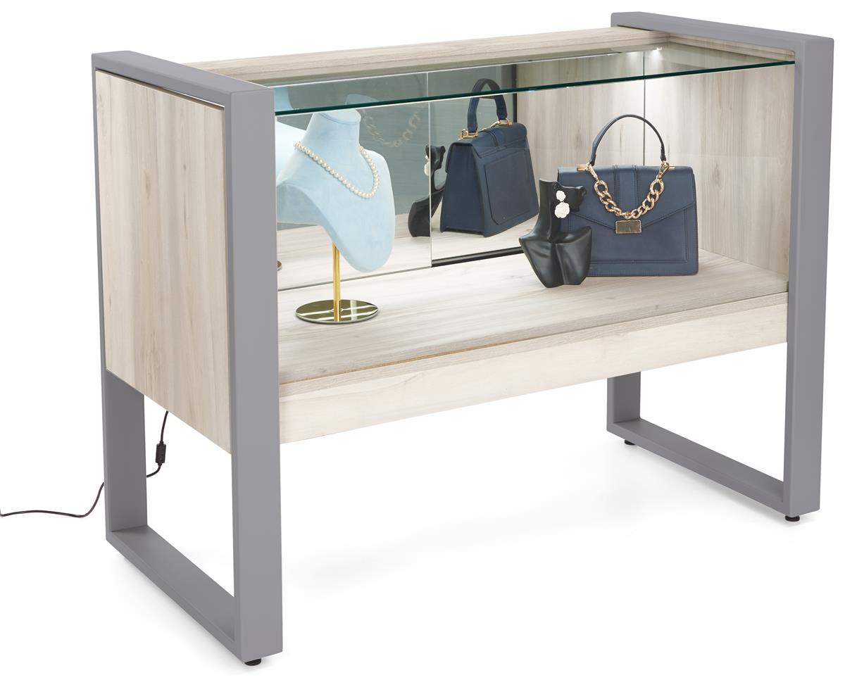 Glass Display Counter | Illuminated With Locking Mirrored Doors