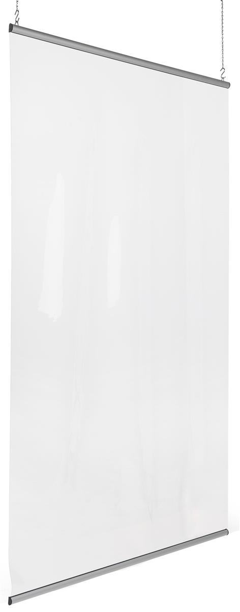 Flexible Hanging PVC Cashier Shield | 6ft Tall Clear Partition