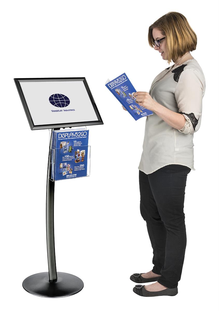 11” x 17” Sign Stand with Literature Pocket | Snap Frame