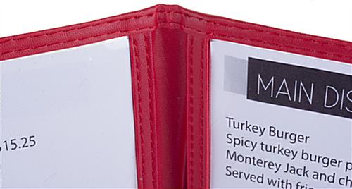 Red 8.5” x 11” (3) Page Restaurant Menu Covers | Leatherette Edge