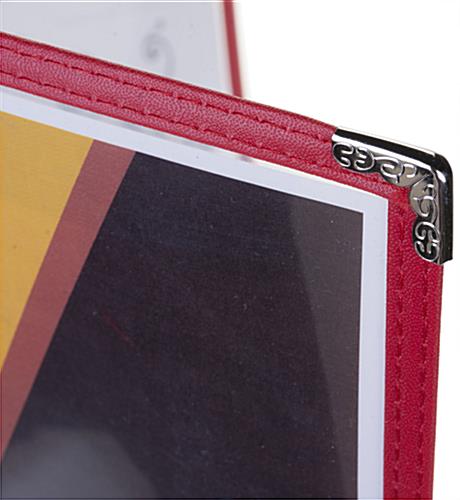 Red 8.5” x 14” (3) Panel Clear Menu Covers | Cuisine Jacket